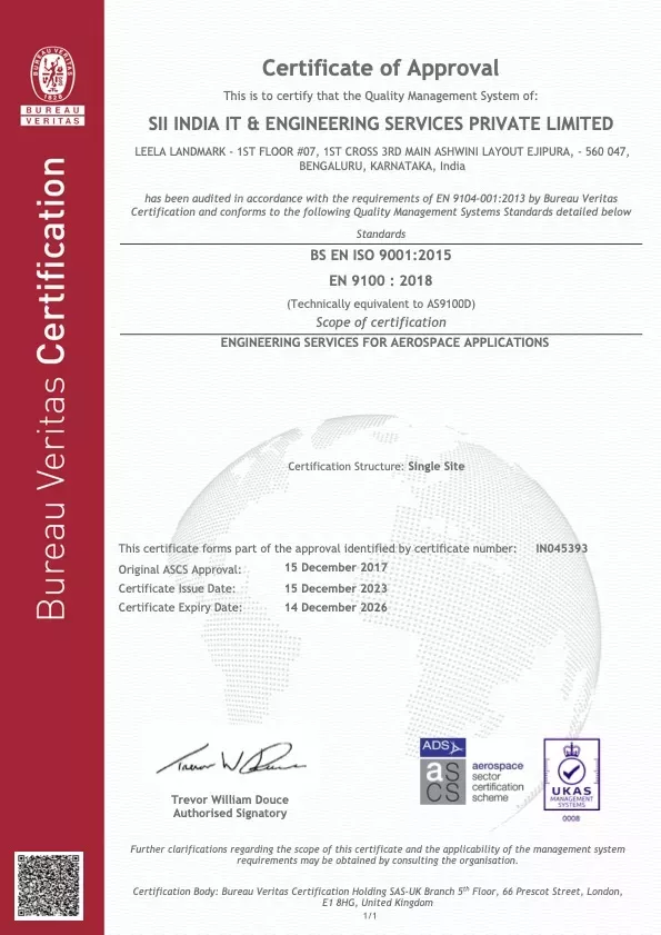 AS9100D certification | SII Group